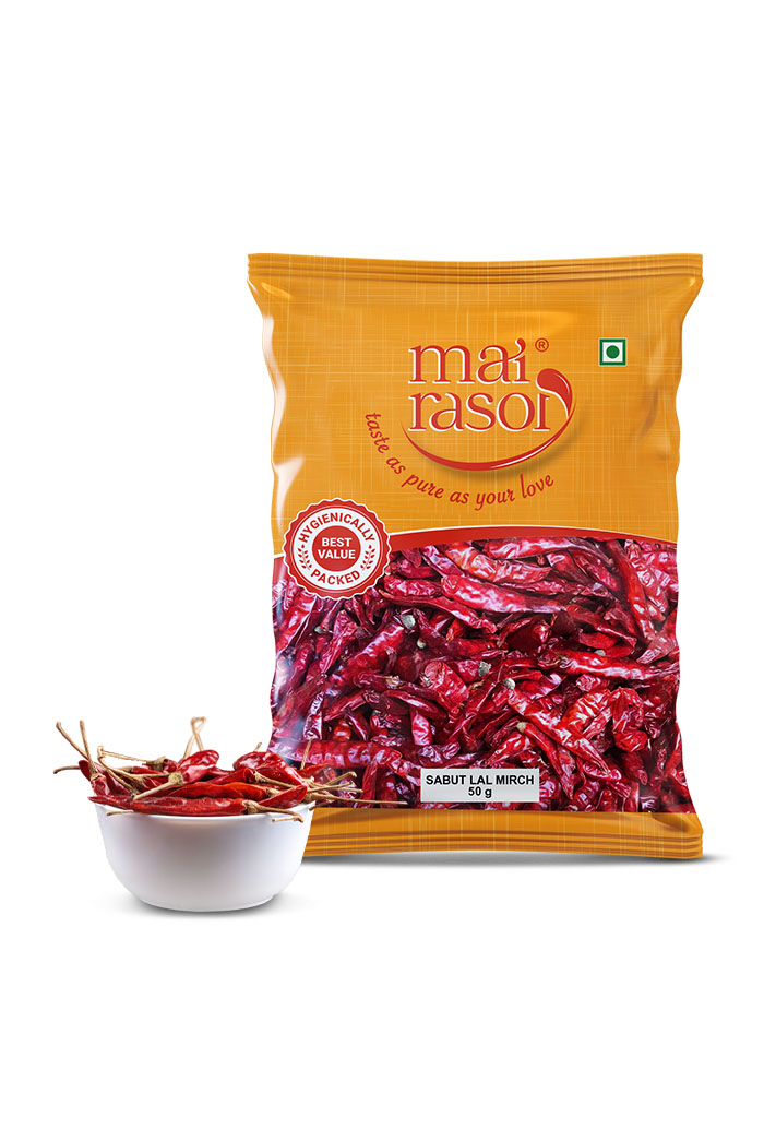 Lal Mirch Whole/Sabut 50 gm - Mai Choice